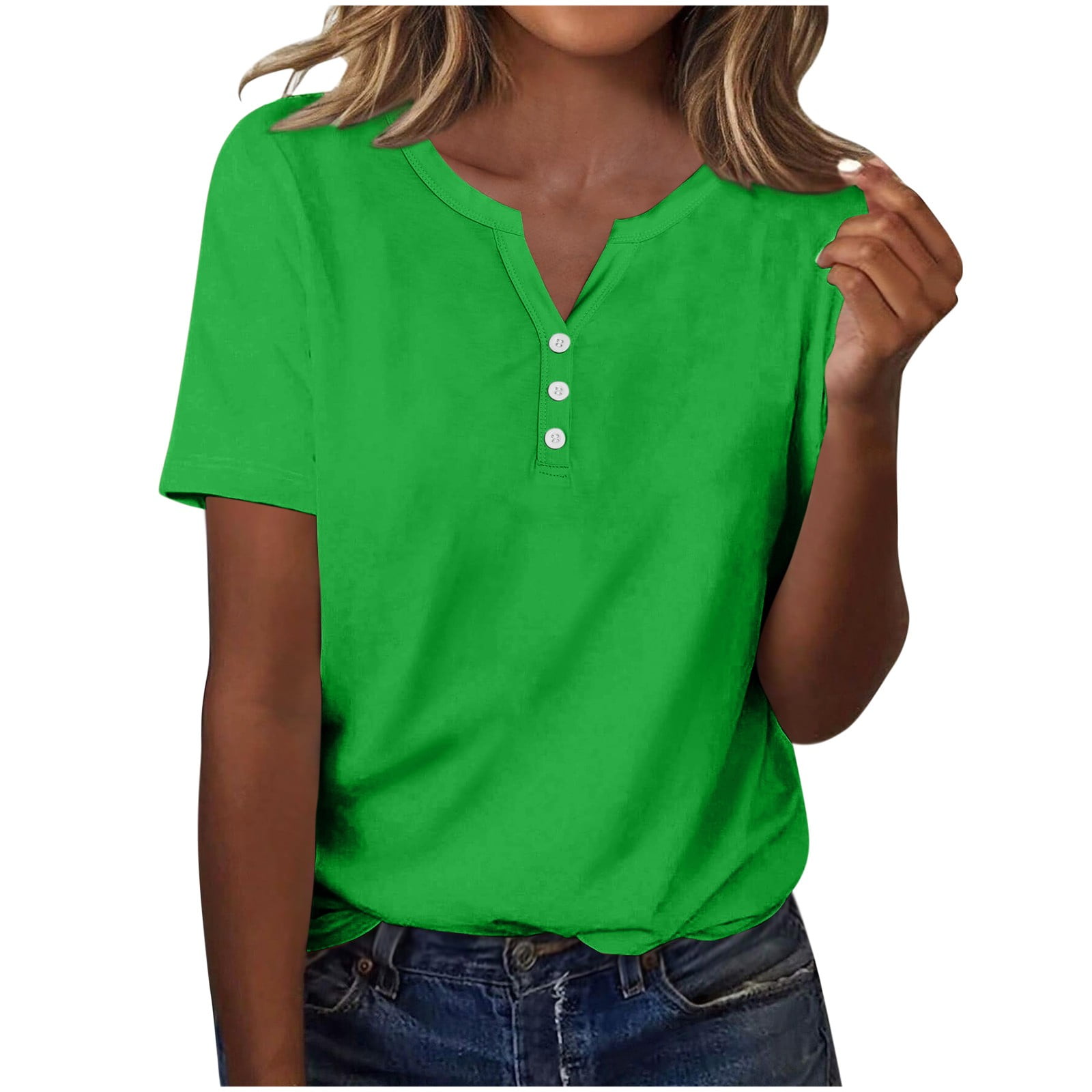 Click here for Ohufall T Shirts For Women Summer V Neck T Shirt P... prices