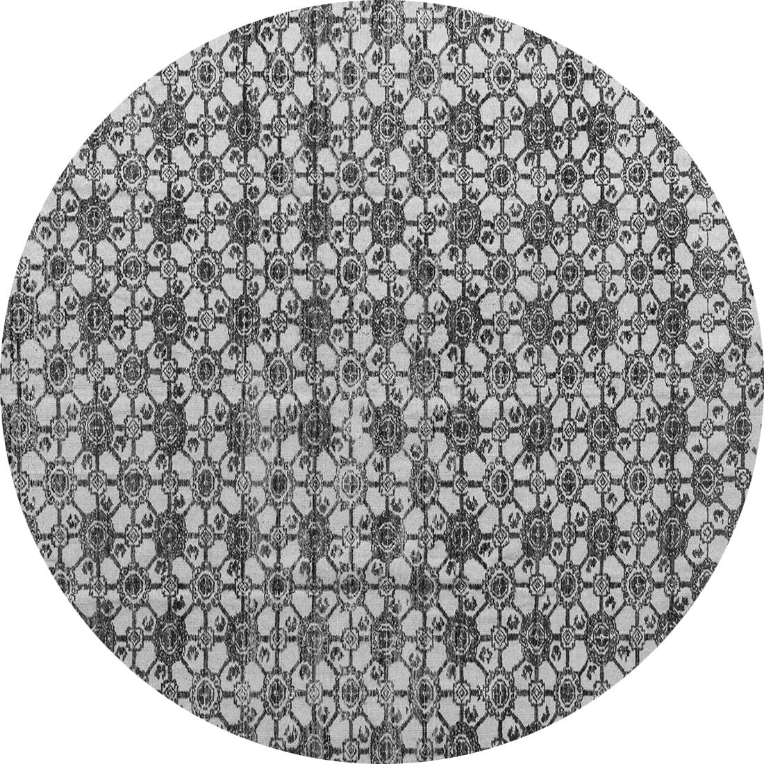 Ahgly Company Indoor Round Abstract Gray Modern Area Rugs, 5' Round ...