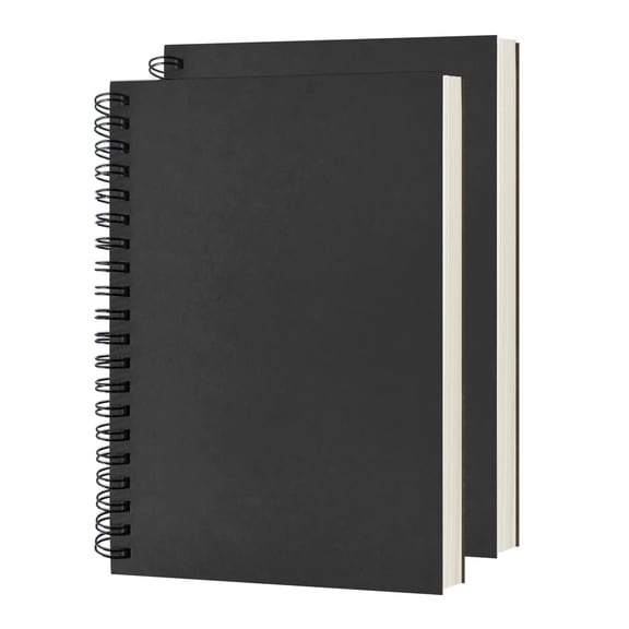 Blank Spiral Notebook 2-Pack Soft Cover Sketchbook, 100 Pages 50 Sheets ...