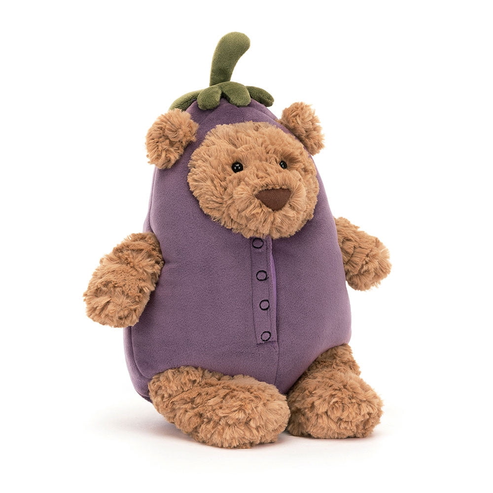 Jellycat Bartholomew Bear Aubergine 14" Plush Toy - Ultra Soft Stuffed ...