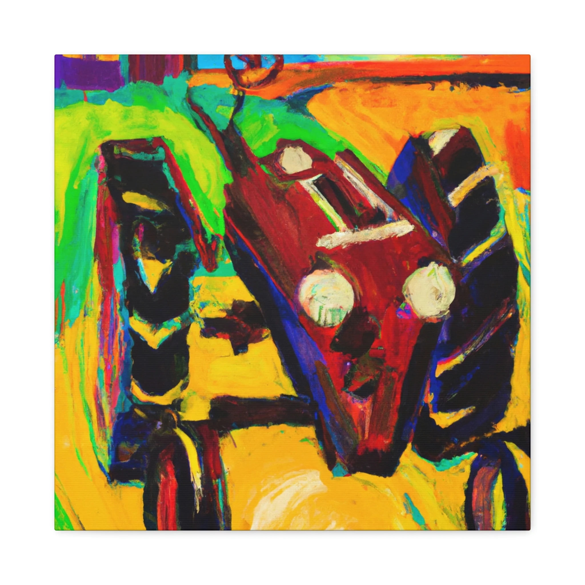Tractor in Art Deco - Canvas - Walmart.com