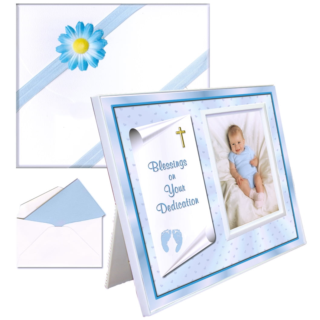 Baby Boy Dedication Gift, Picture Frame Gift-Boxed Set, Tabletop, Holds ...
