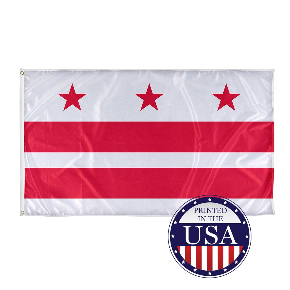 Washington DC State Flag - 3ft x 5ft Knitted Polyester, State Flag ...