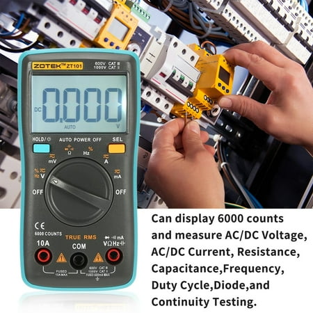 ZOTEK ZT101 Mini Auto Range Digital Multimeter 6000 Counts AC/DC ...