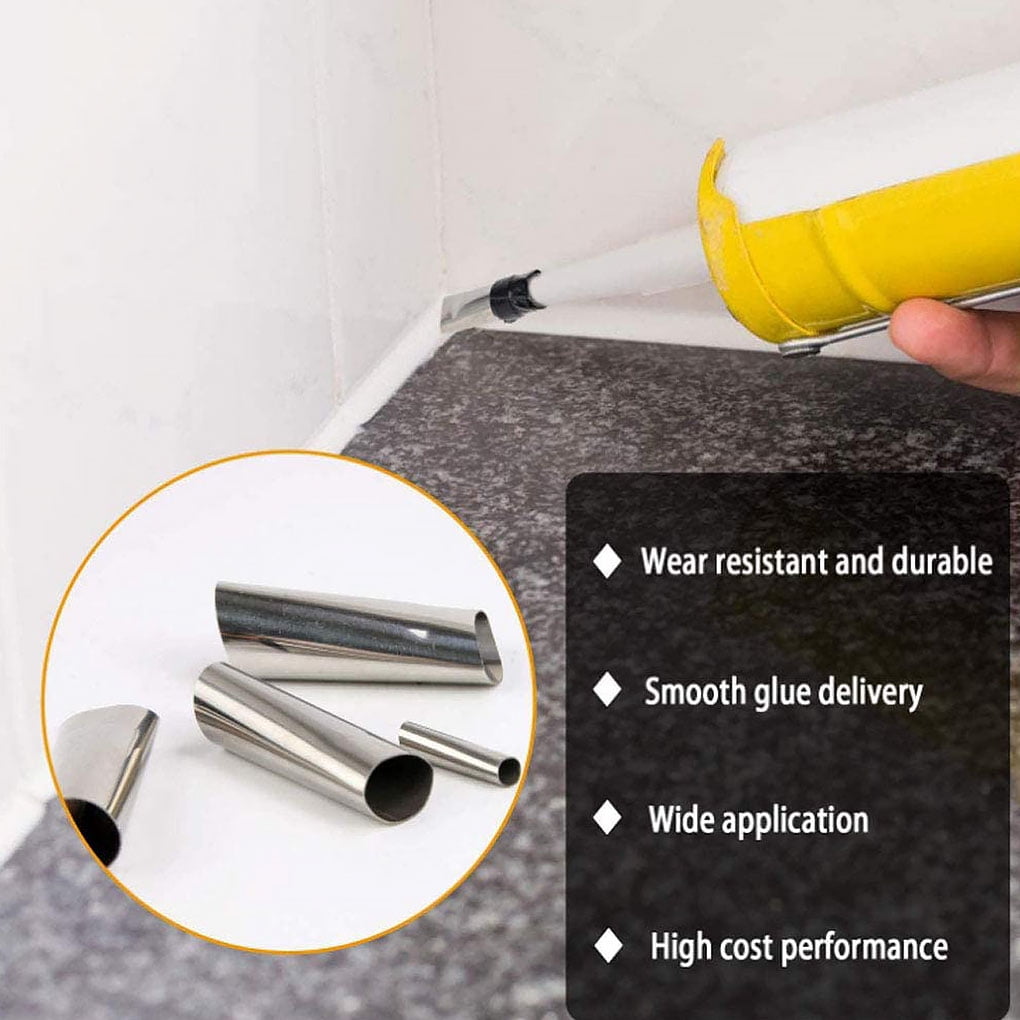 Buy 14 Pieces Stainless Caulk Finisher Nozzles Extension Tips ...