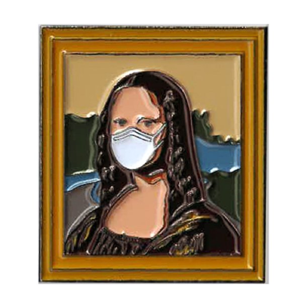 MONA LISA WEAR A MASK ENAMEL PIN - Mona Lisa with Mask Novelty Backpack ...