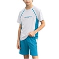 Ceisia Boys Color Block Raglan Sleeve Letter Print Short Sleeve Tee and ...