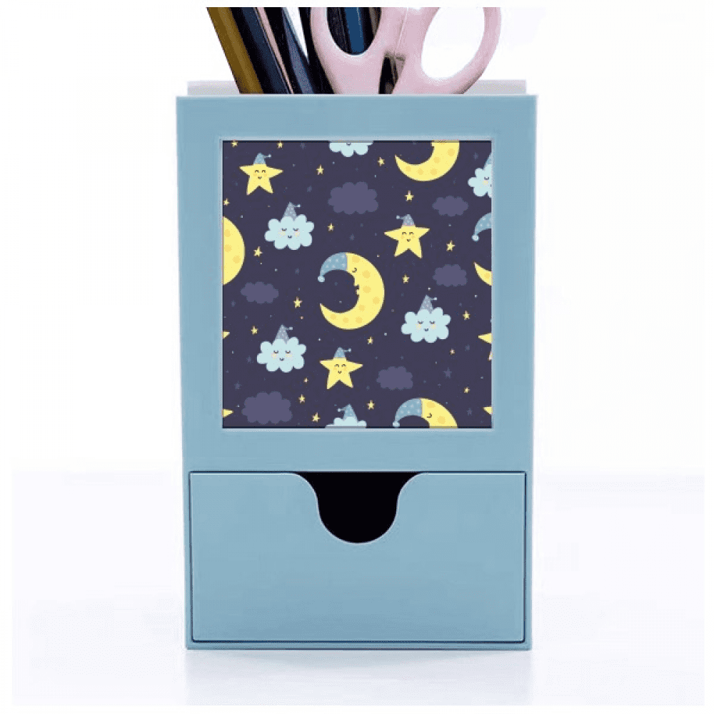 Cartoon Moon Night Personification Pattern Desk Supplies Organizer Pen ...