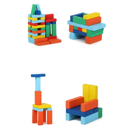 braveheart 48pcs/set Wooden Blocks Numbered Toddlers Preschool ...