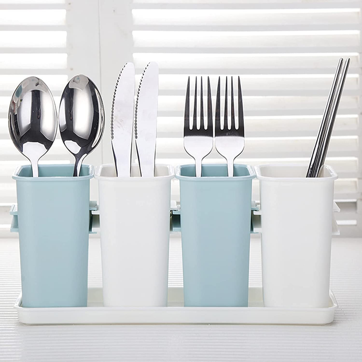 Flatware & Silverware Cutlery Holder Caddy Organizer for Countertop ...