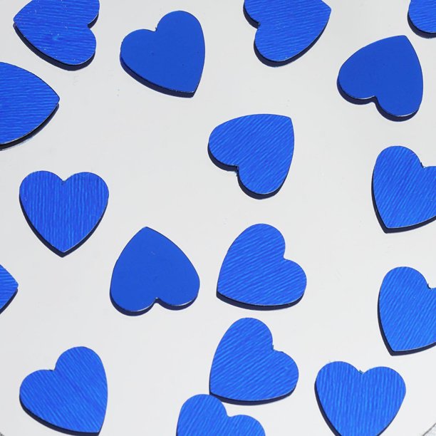300 PCS Royal Blue Metallic Foil Heart Confetti - Walmart.com - Walmart.com