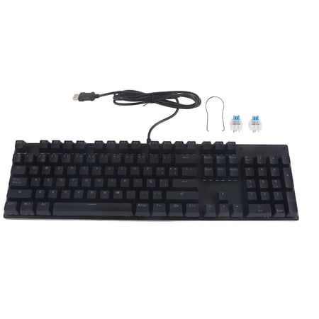 PC Keyboard, Blue Switch Keyboard Supports Spanish Input 104-Key ...