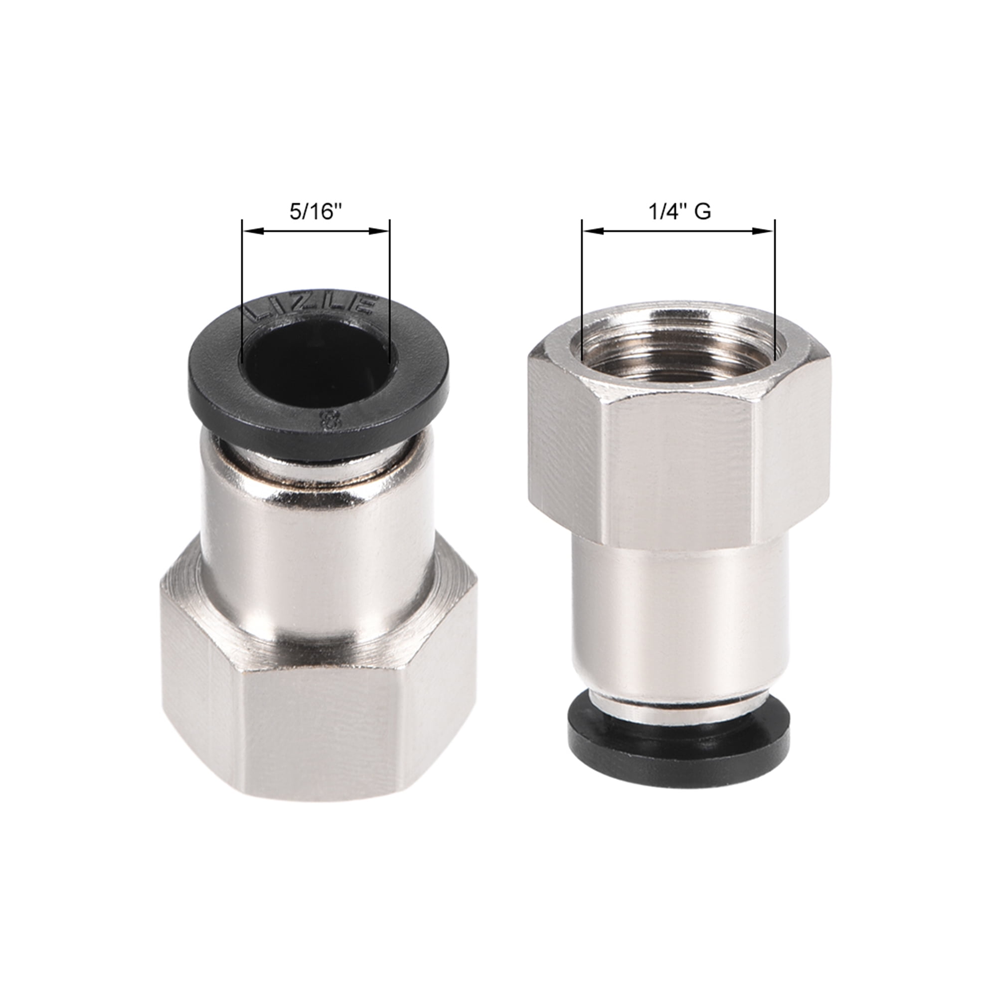 1/4" G Female Straight Thread 5/16" Tube OD Push In Joint Pneumatic ...