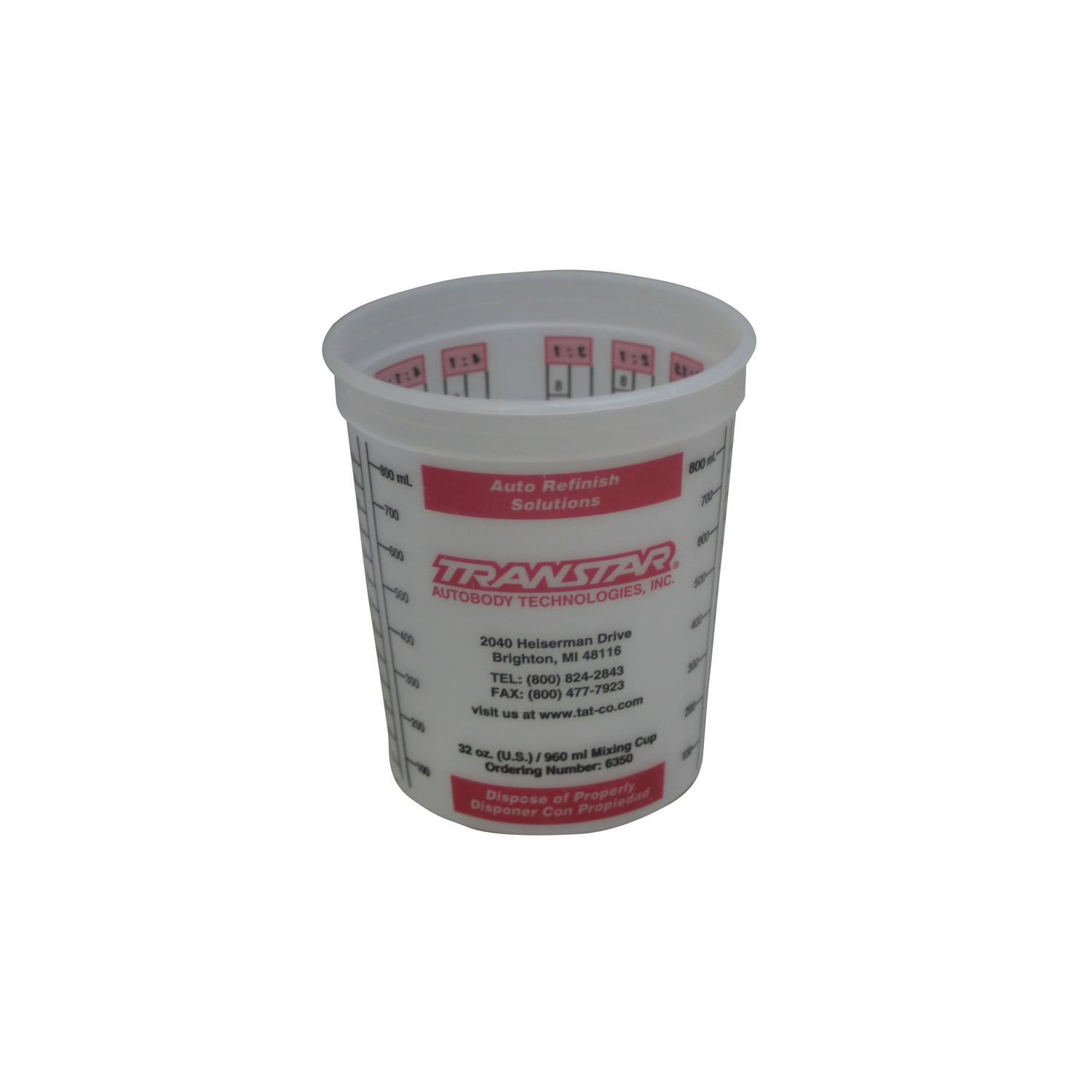 Transtar 6350C Disposable Mixing Cup - 32 oz - Walmart.com