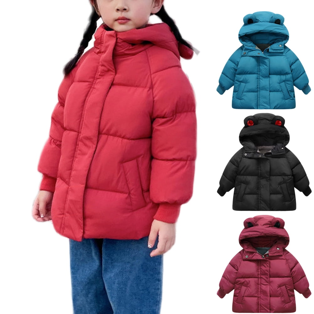 Lovebay 2-7T Toddler Little Kid Girl Boy Puffer Jacket Fleece Lined Ear Hooded Coat - Walmart.com