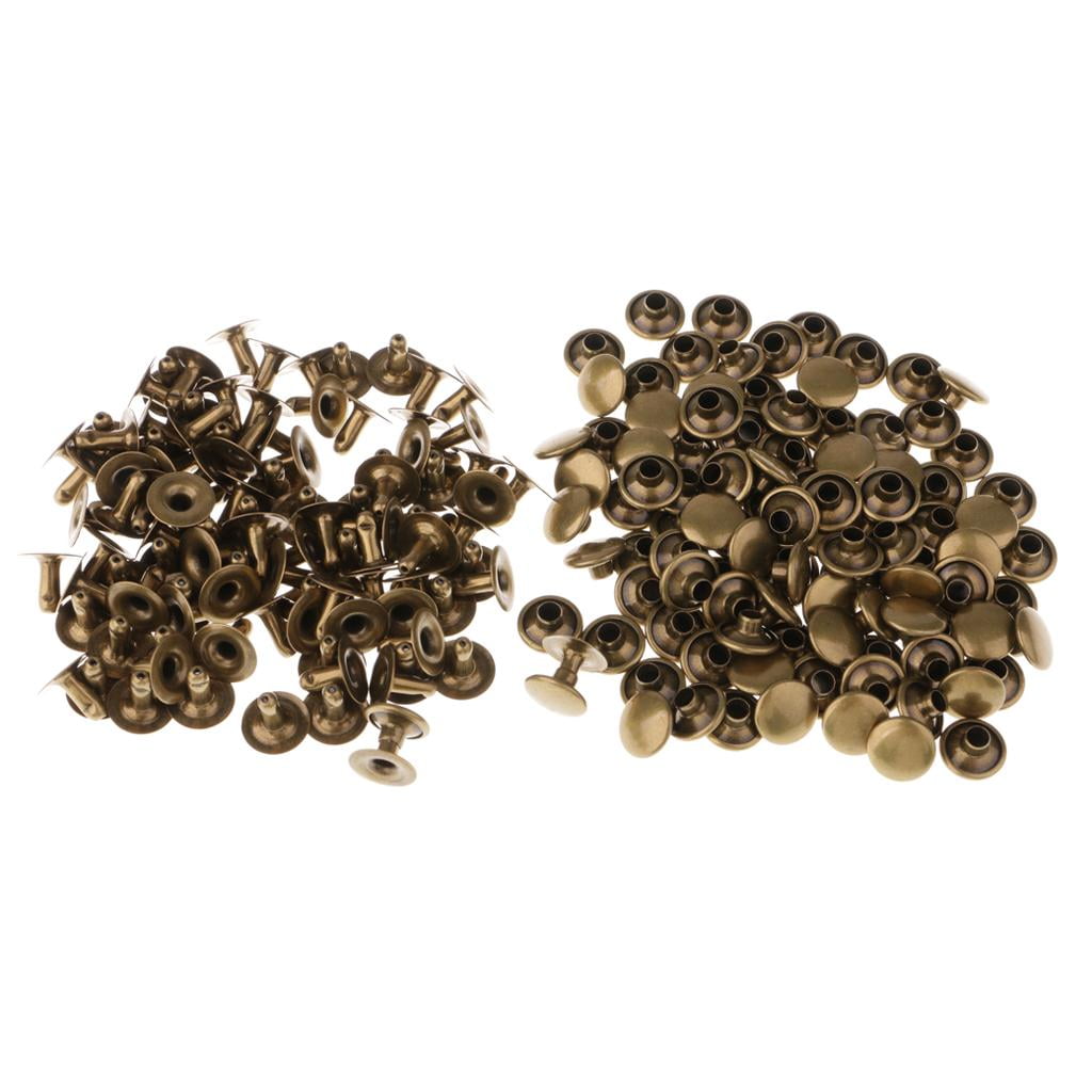 Pack of 100 Rivets Single Rivets Tubular Metal Decorative Rivets DIY ...