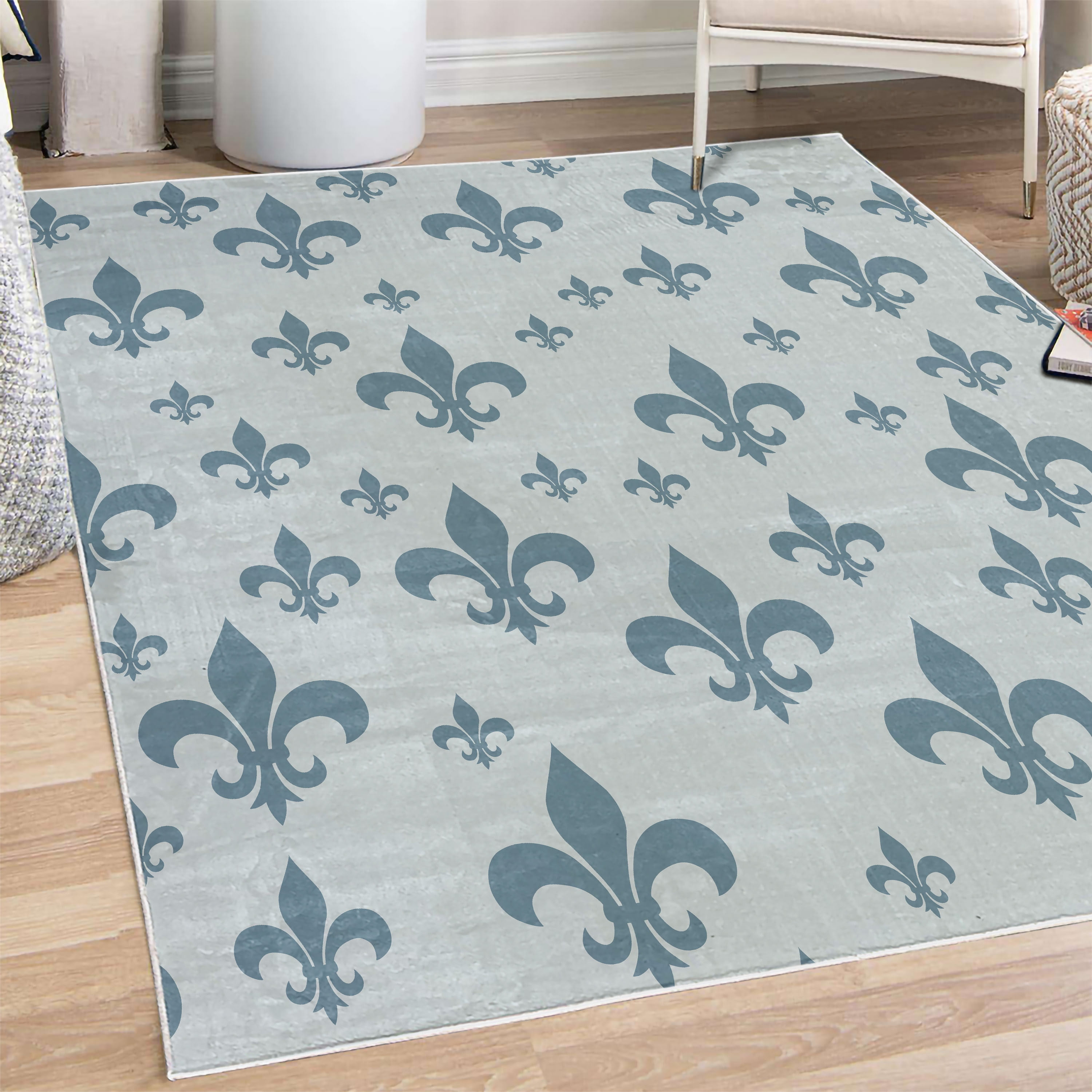 Fleur De Lis Decorative Rug, Lily Pattern Classic Retro Royal Vintage ...