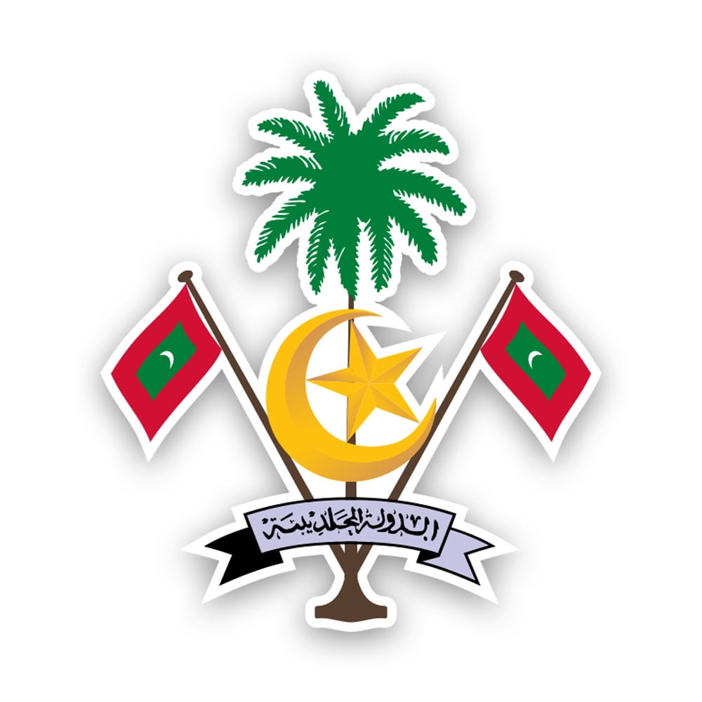 Maldivian Emblem Sticker Decal - Self Adhesive Vinyl - Weatherproof ...