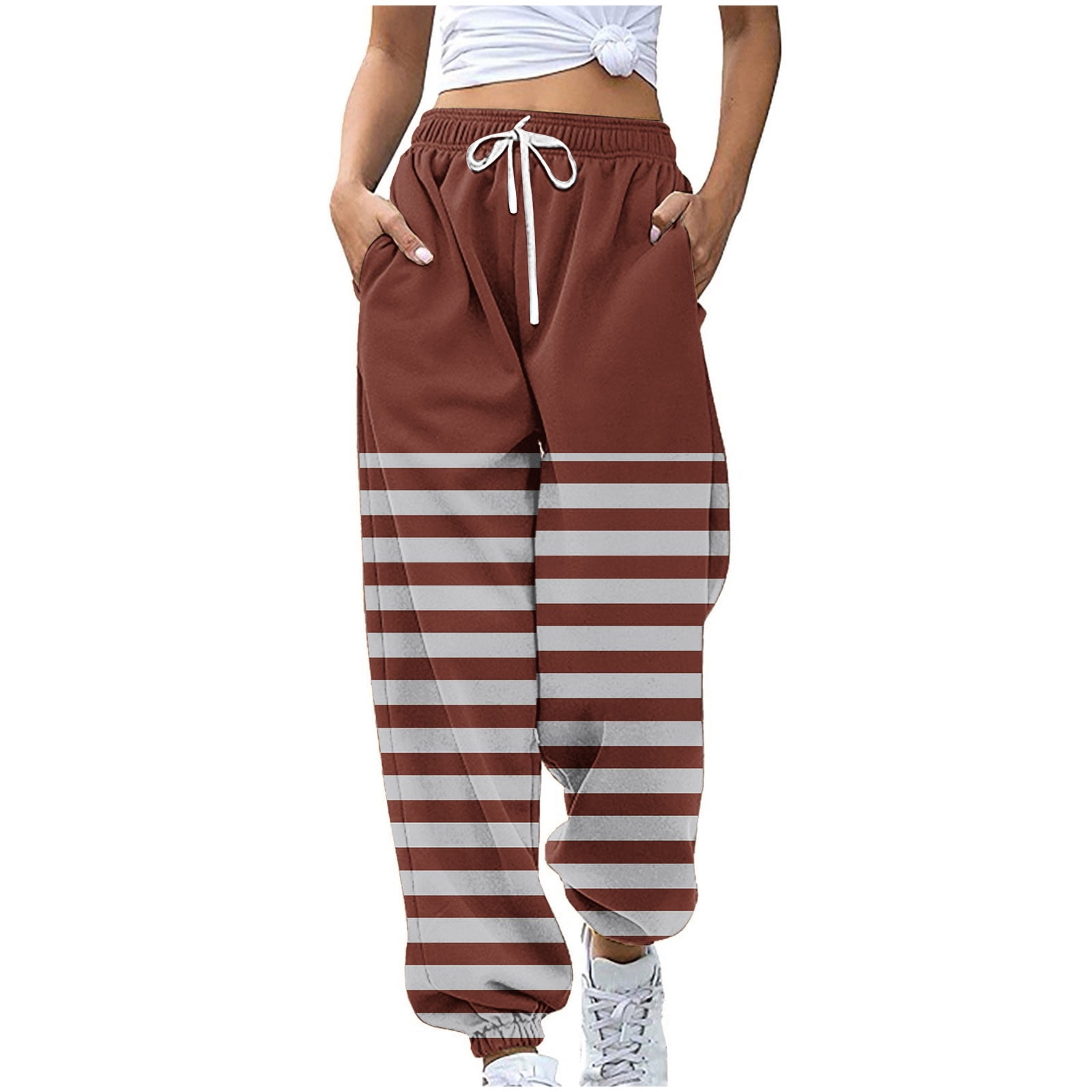 Cameland Athletic High-Waist Tapered Pants Sweat Pants Baggy Women's ...