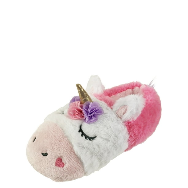 Wonder Nation Missy Girl Floral Unicorn Slippers - Walmart.com