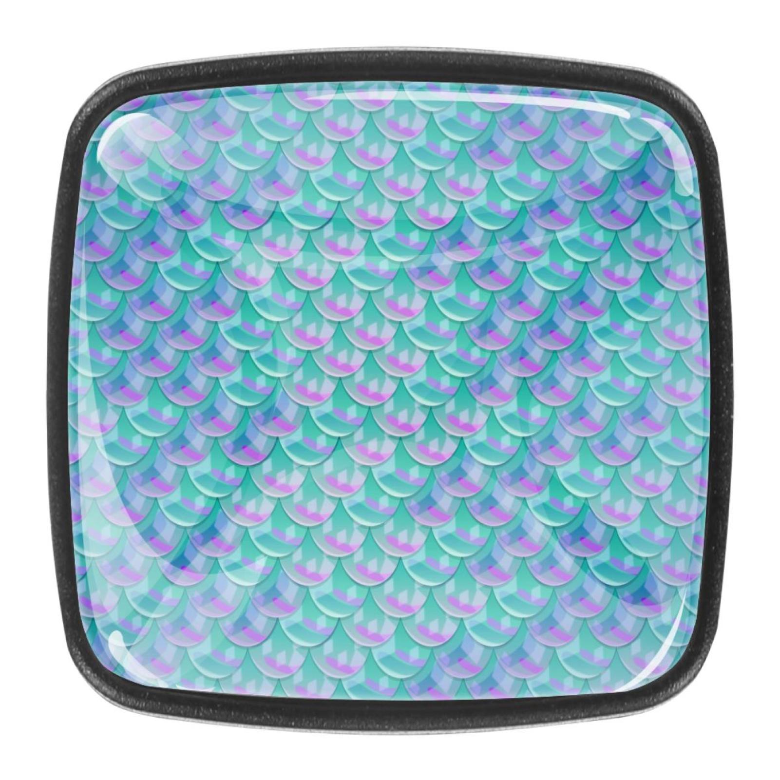 4 Pcs Square Cabinet Handle Cupboard Knob Drawer Pulls Handle Green ...