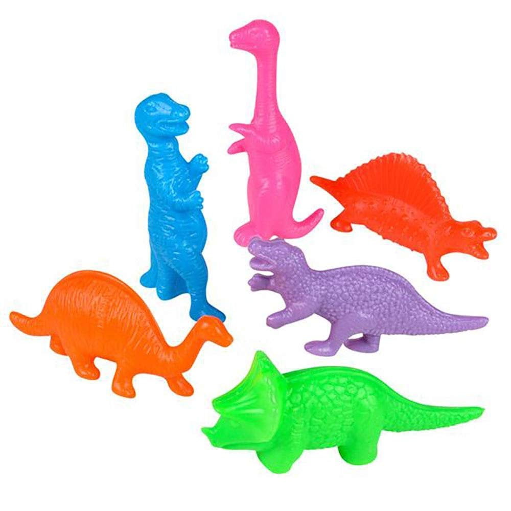 4-4.5 Inch Blow Mold Dinosaur Toy- 144 Pieces of Mini Plastic Dinos ...