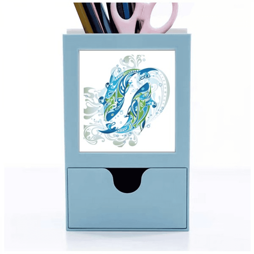 Fish Waves Sea Animal Art Deco Fashion Desk Supplies Organizer Pen ...