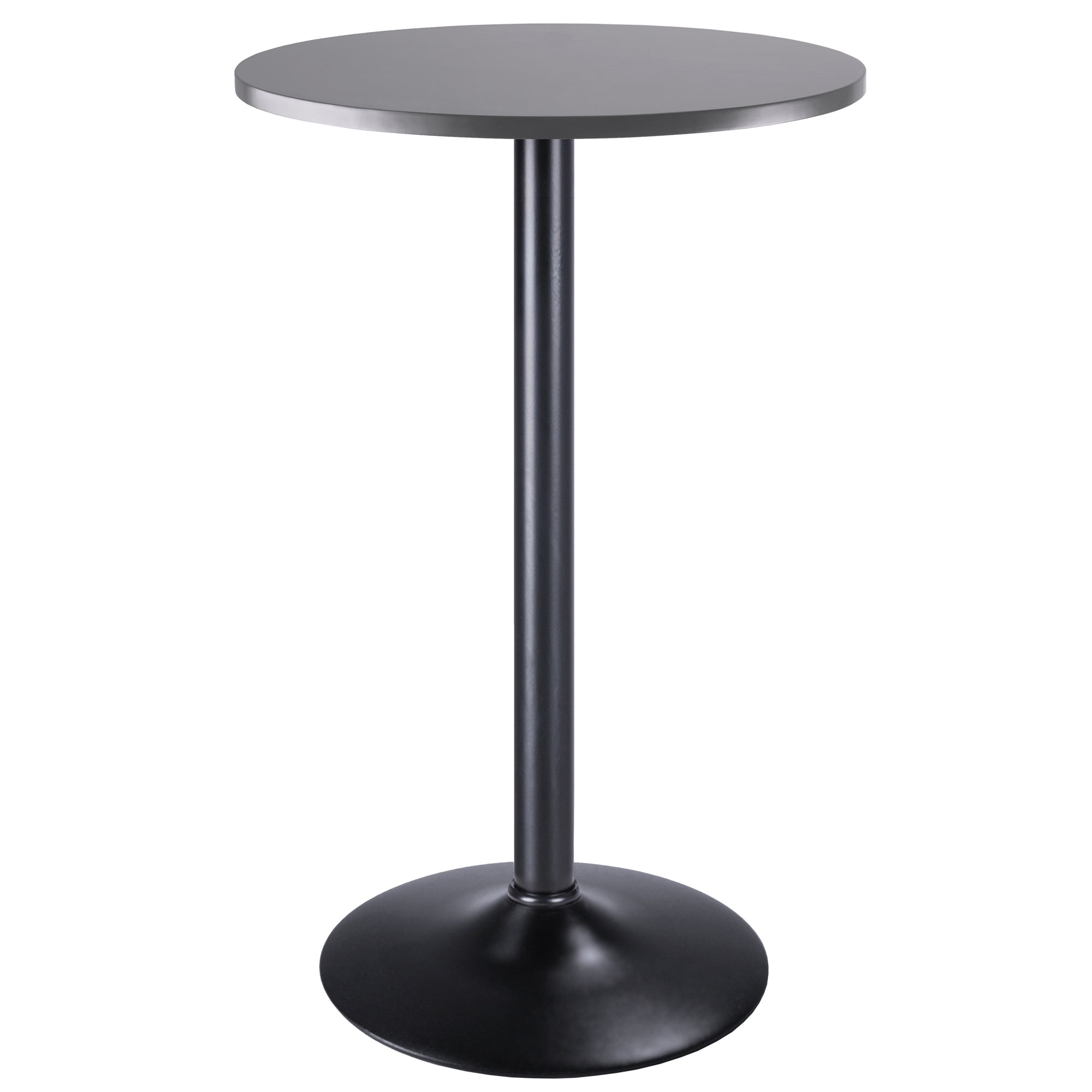 Homall Round Bistro Pub Table Bar Height Metal Base MDF Top 23.8 Inch 39.5 Inch Black Walmart
