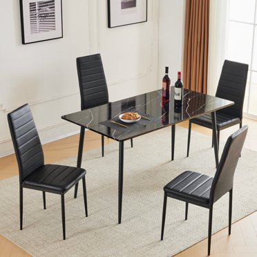 Ktaxon Dining Table Modern Minimallist Glass Kitchen Table Rectangular ...