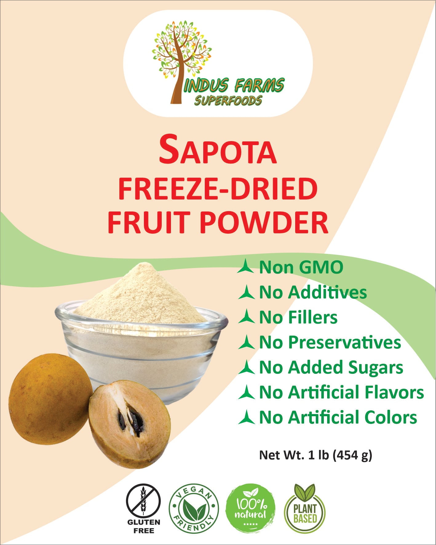 100% Pure Freeze Dried Sapota Fruit Powder - Walmart.com