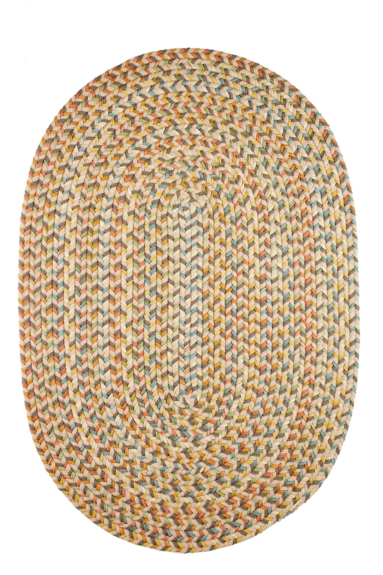 Traditional Beige Decor Area Rug, Braided Textured Design 4' X 6' Oval ...
