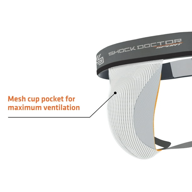 Shock Doctor Sport Supporter With Cup Pocket, White, Adult Medium ...