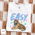 CLOTEX Easy Tiger T-Shirt, Preppy Stripe Tiger Tee, Colorful Retro ...