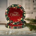 Christmas Party Supplies Red Green Tableware Sets Large Merry Christmas ...