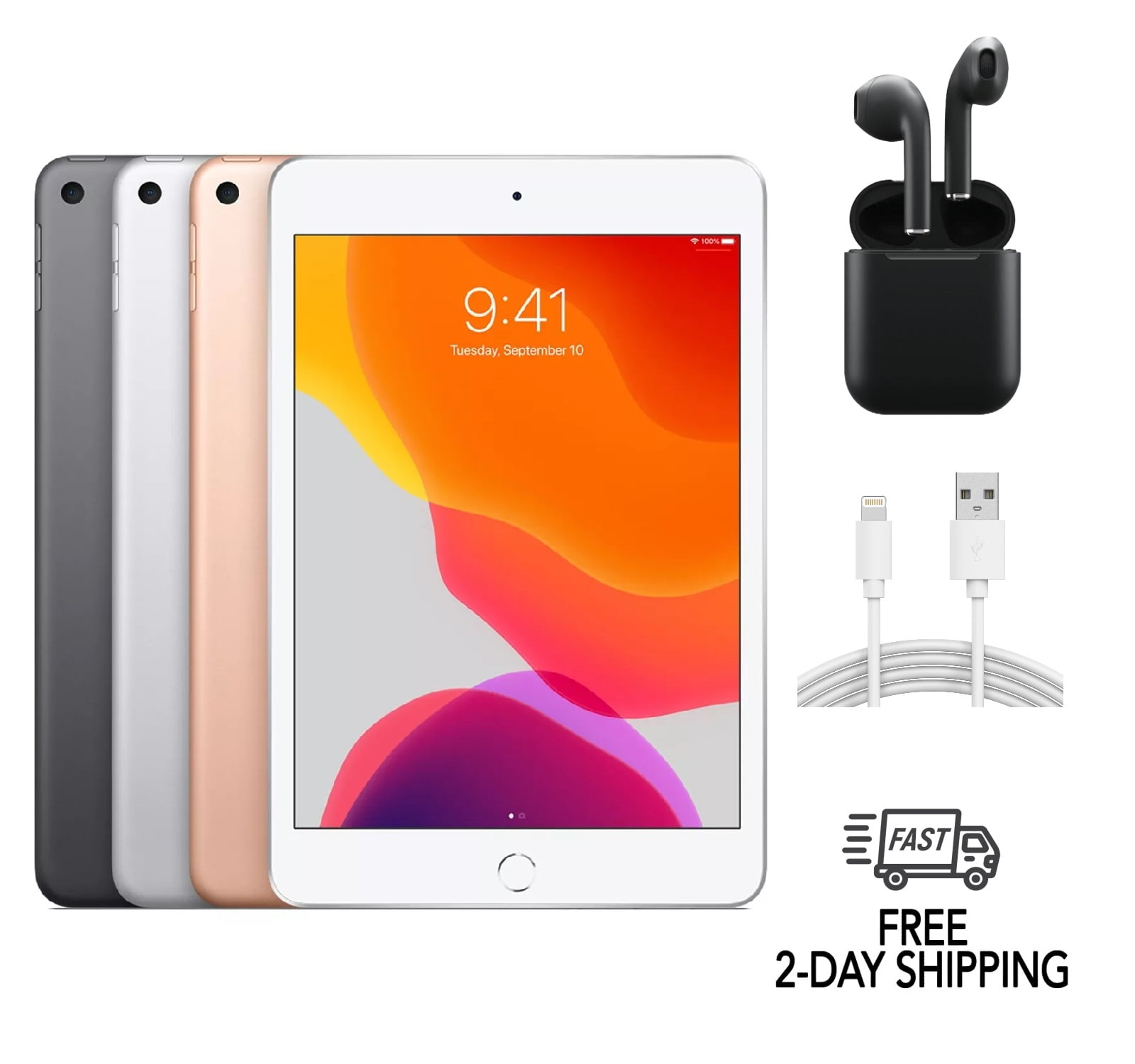 Restored Apple iPad Mini 5 A2133 (WiFi) 256GB Space Gray w/ Wireless Earbuds (Refurbished ...