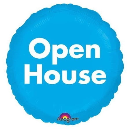 Blue Open House 18" Mylar Balloon - Walmart.com