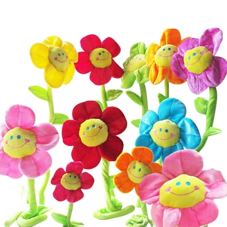 8PCS Plush Flowers Decorative Sunflower Rose Flower Plush Toys Stuffed ...