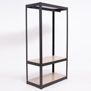 Tribesigns Double Rod Closet Organizer, Free Standing 3 Tiers Shelves ...