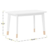 Buzz & Bloom Kids 4-Piece Wood Table, 2 Chairs, and Bench Seating Set ...
