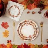 DAZLUTE 200 Pcs Fall Paper Plates and Napkins,Harvest Party Paper ...