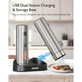 Electric Salt and Pepper Grinder Set - 2-Speed, 6-Level Coarseness, USB ...