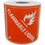 KOVOT 4"x4" Flammable Liquid DOT (Class 3) Hazardous Materials Warning ...