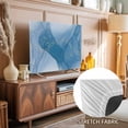 Abstract Ombre TV Dust Cover 24 Inch, Light Blue Marble Texture with ...