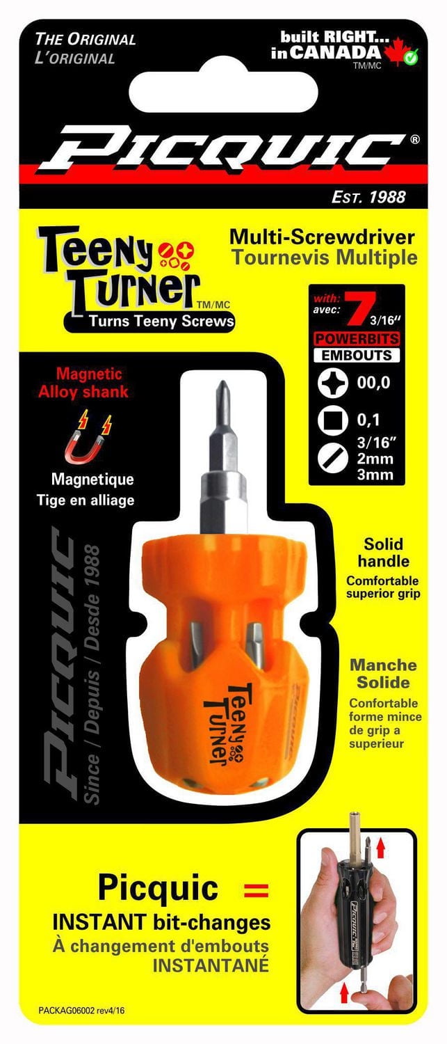 Teeny Turner Screwdriver, Picquic’s smallest multi bit screwdriver with ...