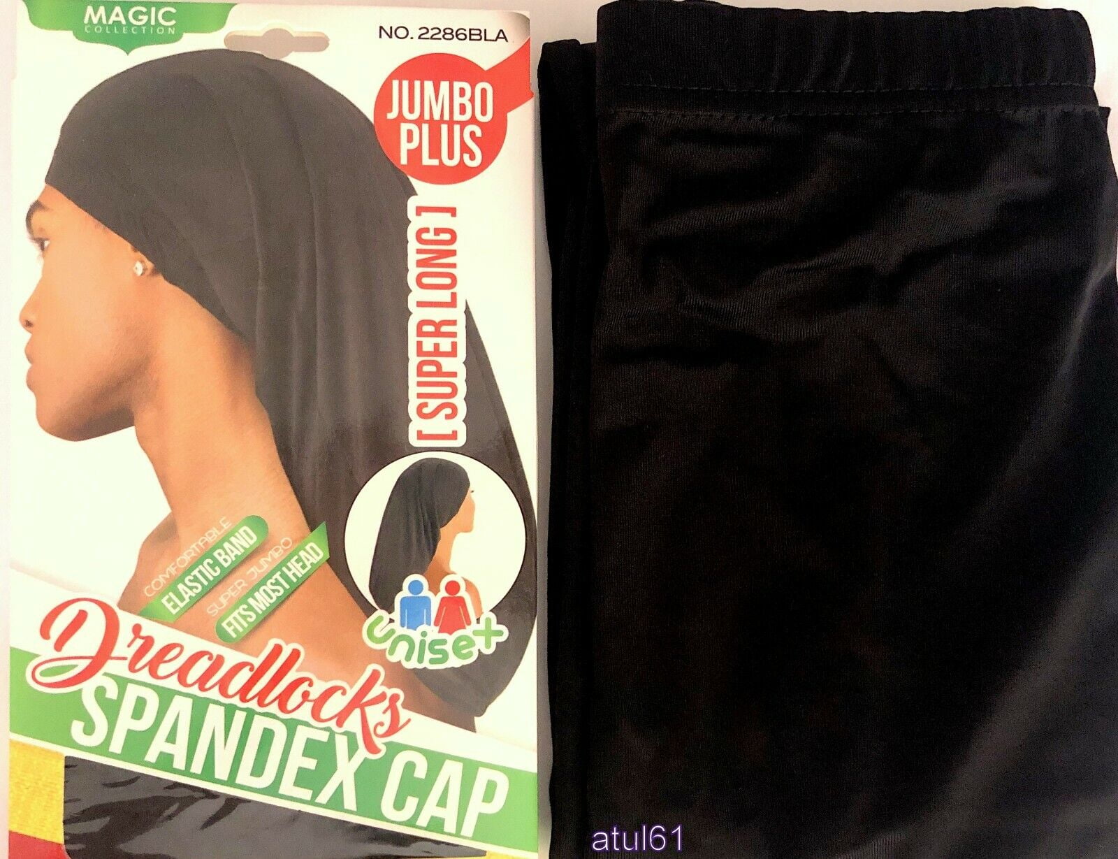 MAGIC COLLECTION - DreadLocks Spandex Cap Unisex Jumbo Plus BLACK - Walmart.com