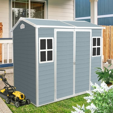 ModFusion 5x4 Ft Storage Shed with Stable Floor Base, Window, Resin ...