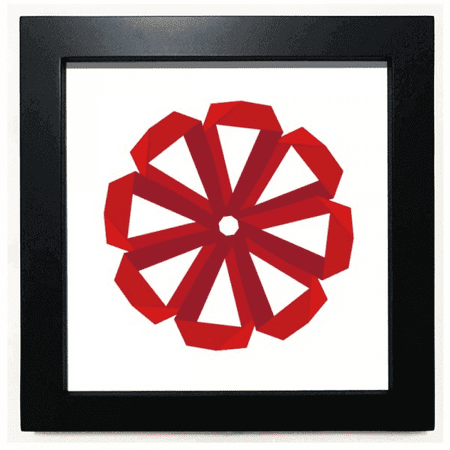 Red mas Flower Origa Black Square Frame Picture Wall Tabletop | Walmart ...