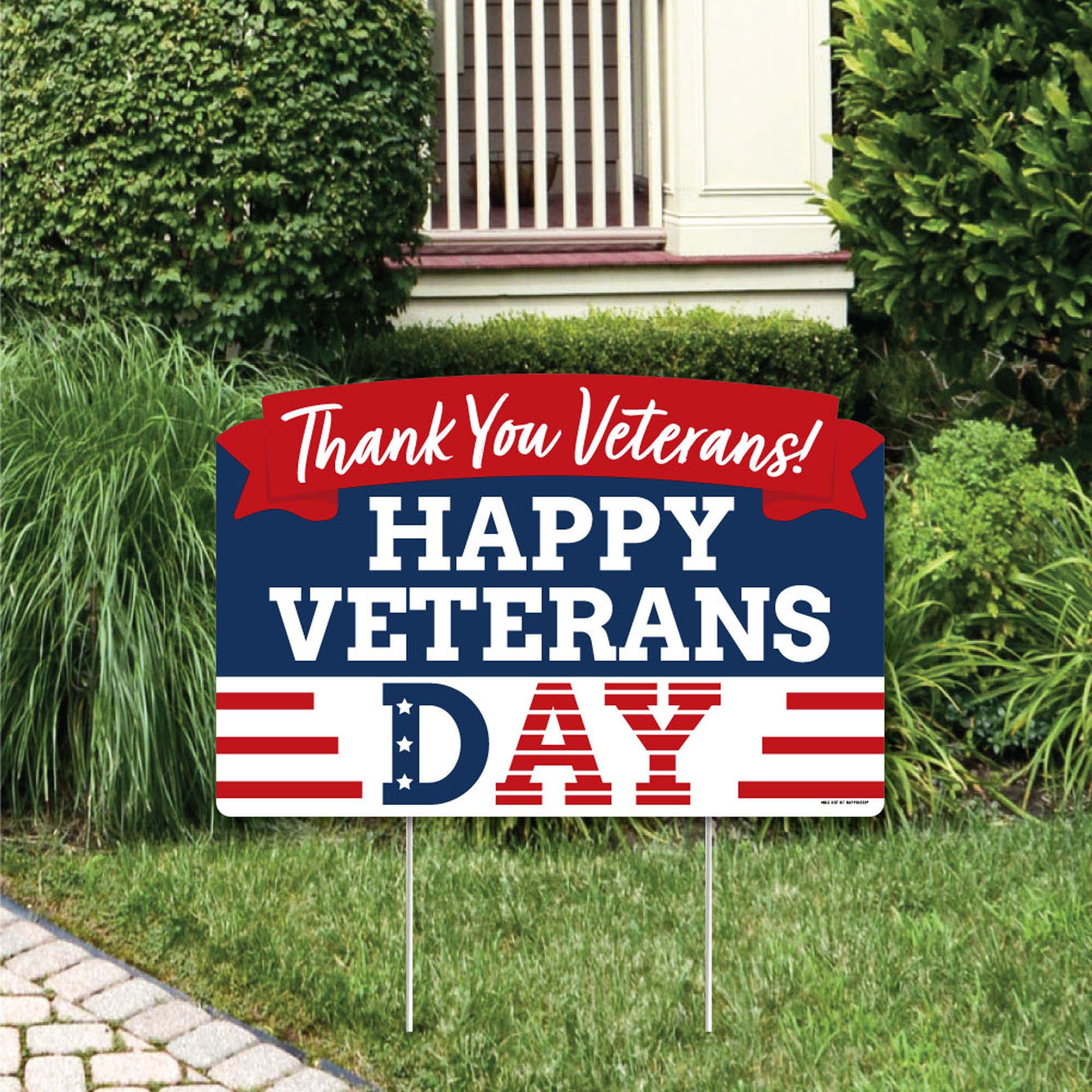 Big Dot of Happiness Happy Veterans Day - Patriotic Yard Sign Lawn ...