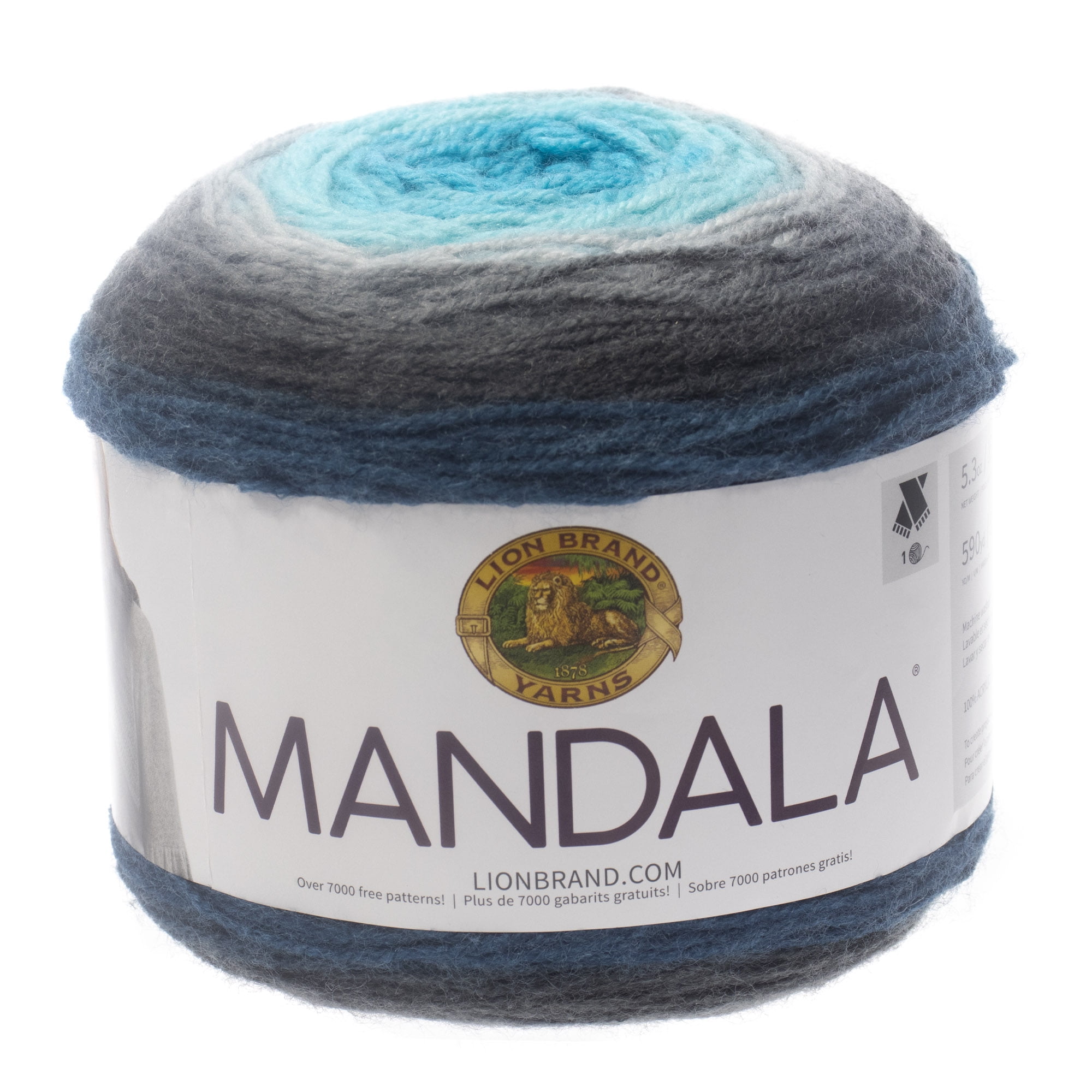 Craft County Mandala Yarn – Variety of Multicolored Balled Yarn – 590 ...