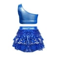 vastwit Kids Girls Jazz Latin Dance Outfits 2Pcs Sequined Metallic Crop ...